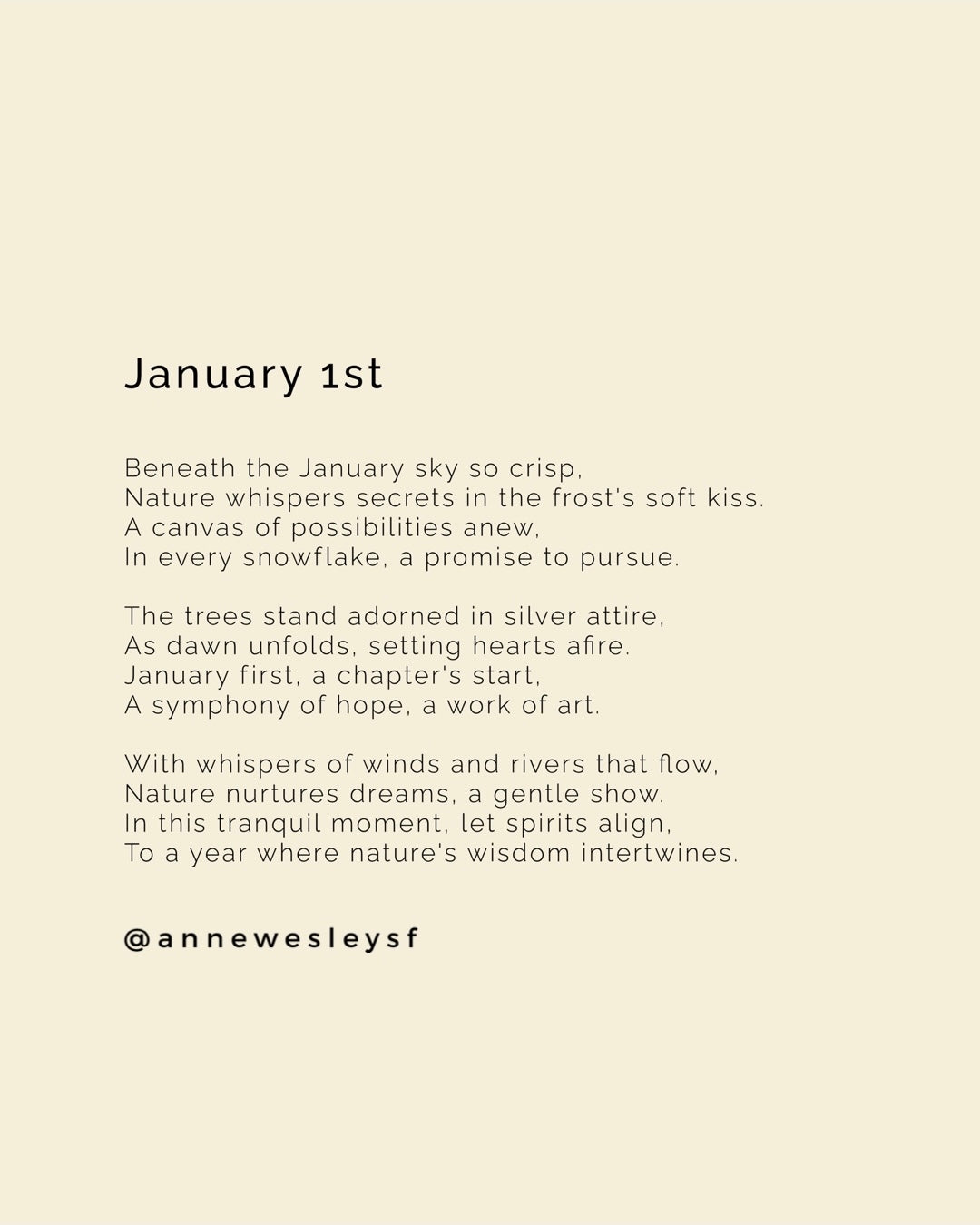 Embracing Mindful Living: A Symphony of Hope on January 1st – Anne Wesley