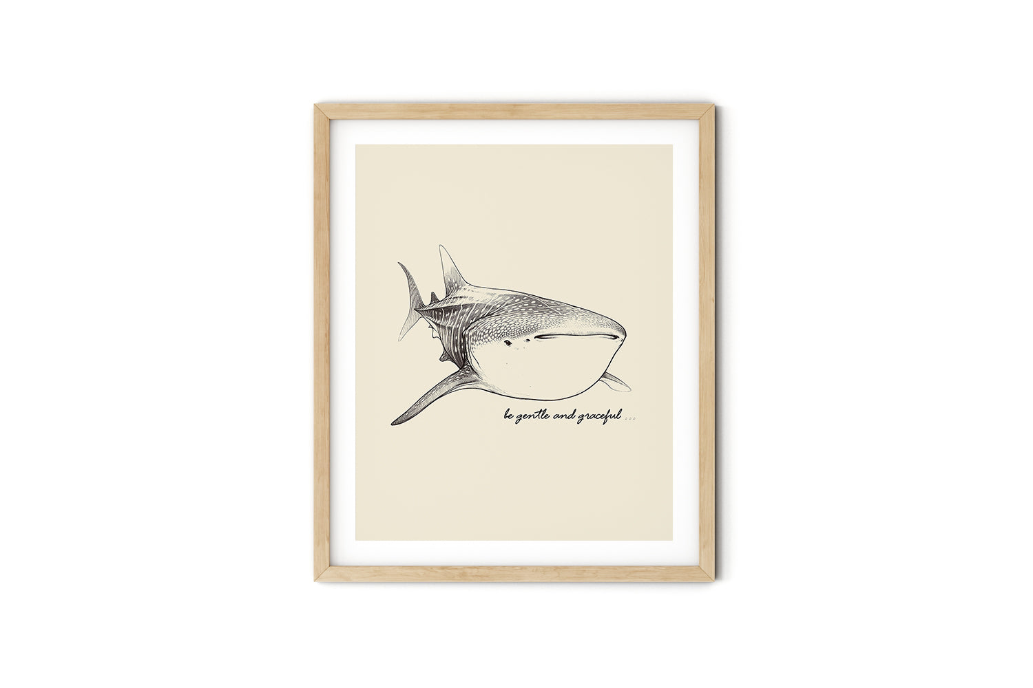 'Be Gentle And Graceful' WHALE SHARK Positive Affirmation Art Print ...