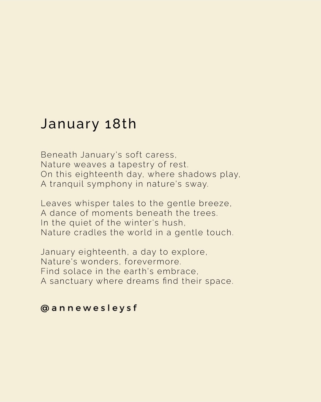 Restful Reflections: Mindful Living on January's Eighteenth Day – Anne ...